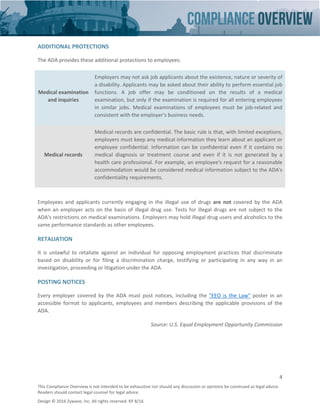 Compliance Overview - Americans with Disabilities Act (ADA) | PDF | Debated Sensitive Social ...