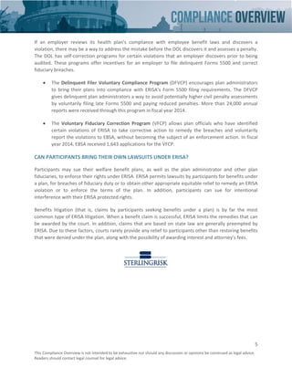 Compliance Overview - ERISA Compliance FAQs: Enforcement | PDF ...