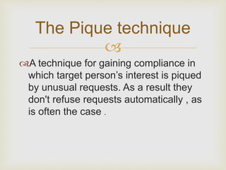 Compliance Technique in Psychology | PPTX