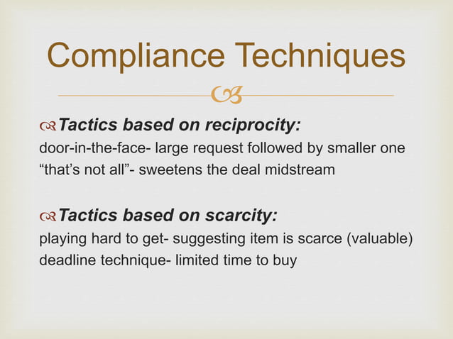Compliance Technique in Psychology | PPTX