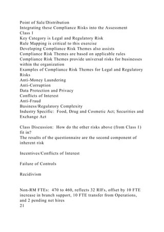 Compliance Risk Assessment Fall 2016 Class 4 Stephen Paine.docx