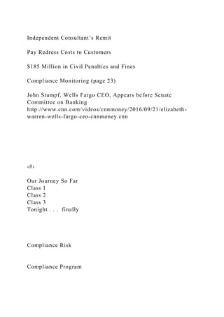 Compliance Risk Assessment Fall 2016 Class 4 Stephen Paine.docx