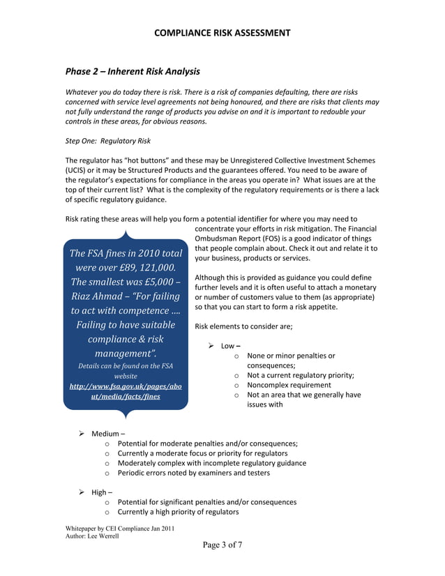 Compliance Risk Assessment