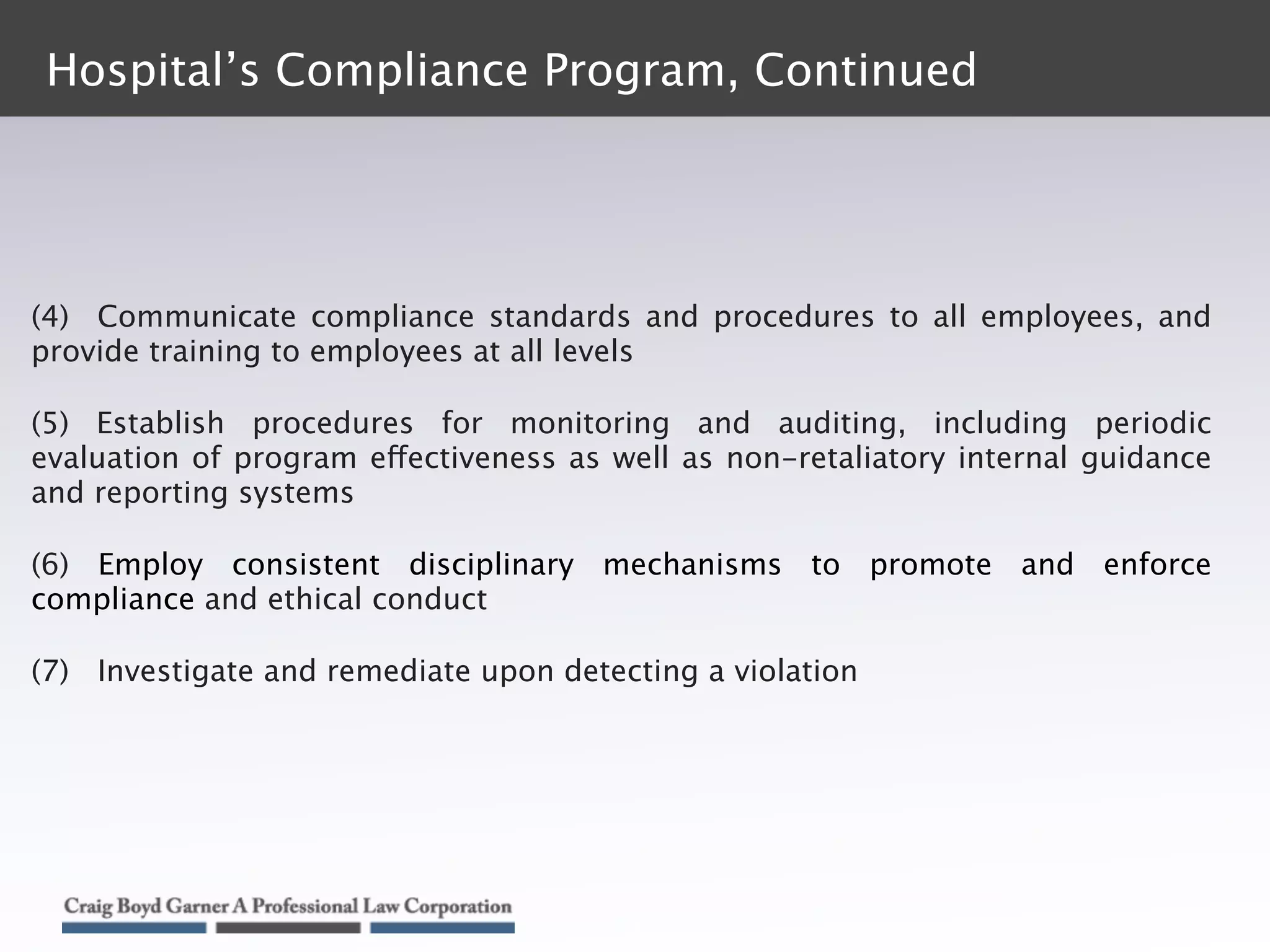 Sample Hospital Compliance Program | KEY