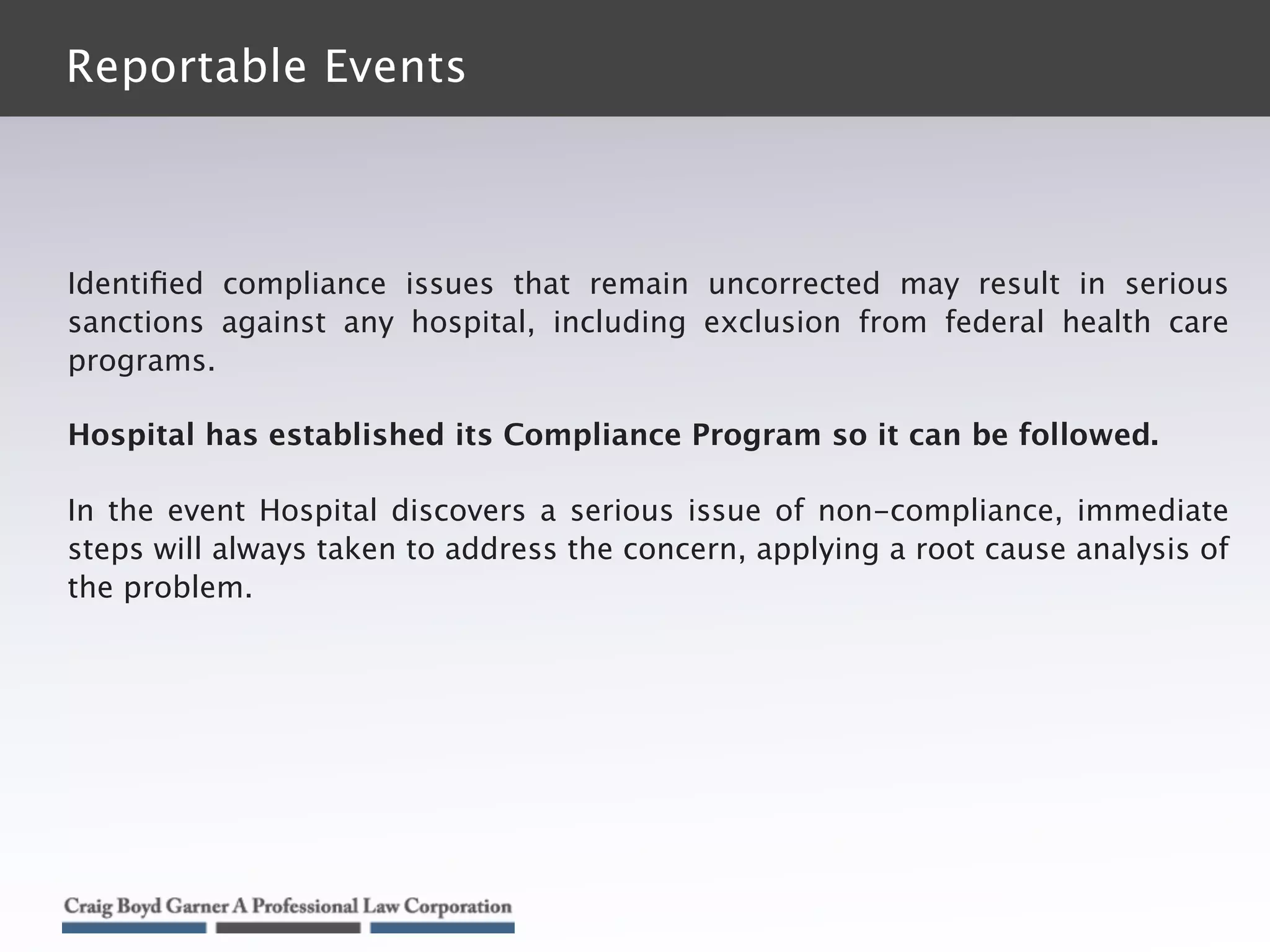 Sample Hospital Compliance Program | KEY