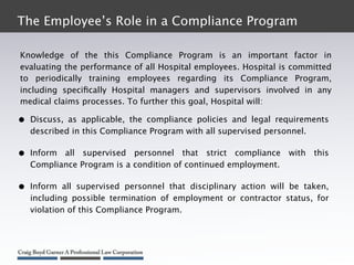 Sample Hospital Compliance Program | KEY