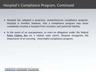 Sample Hospital Compliance Program | KEY