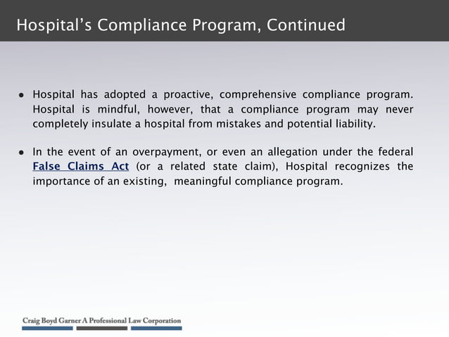 Sample Hospital Compliance Program | KEY | Healthcare Industry | Industries