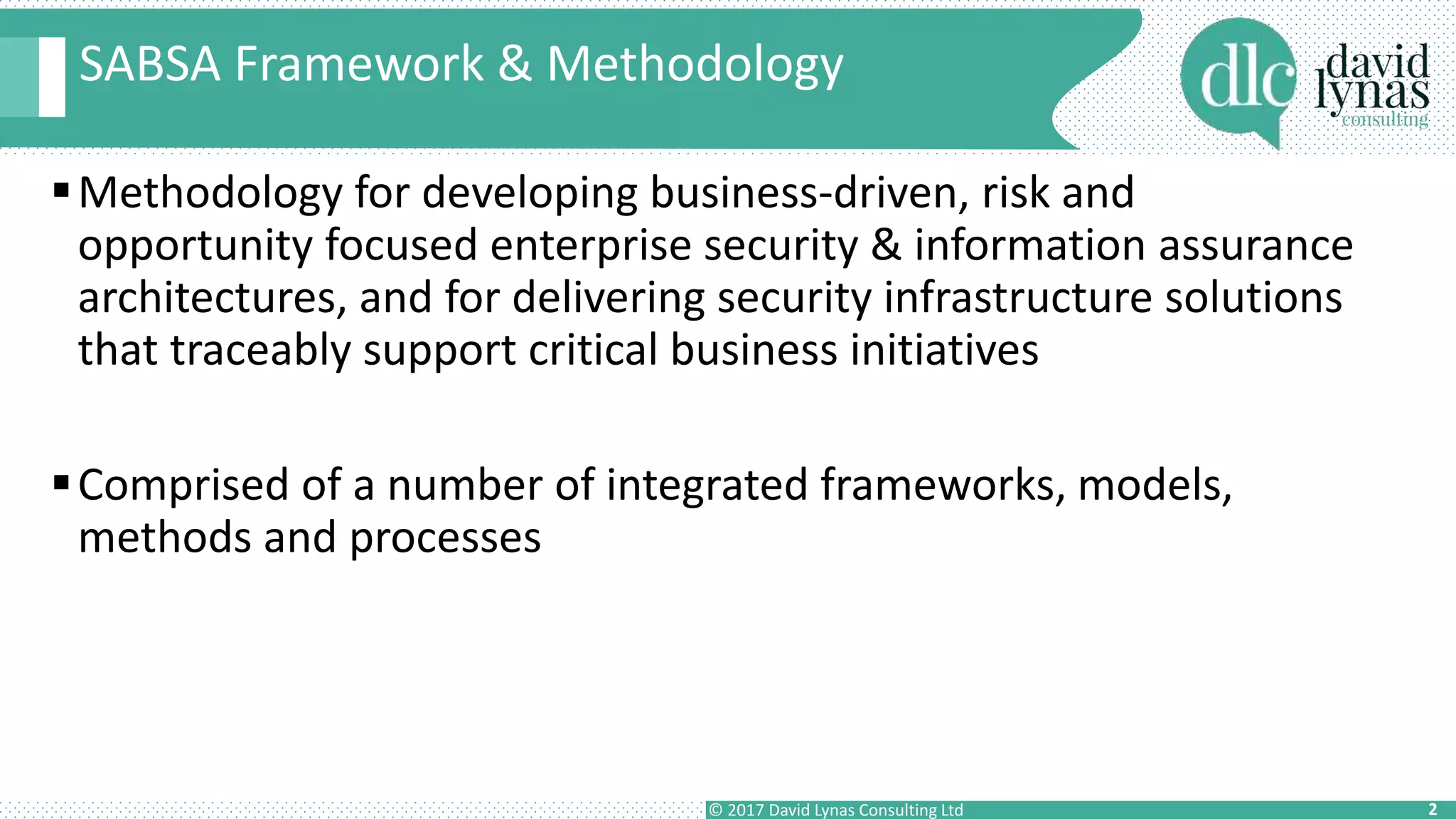 Compliance to Enablement - SABSA & GDPR | PPTX