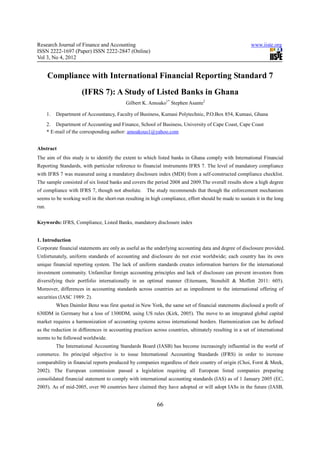 Compliance with international financial reporting standard 7 (ifrs 7) | PDF