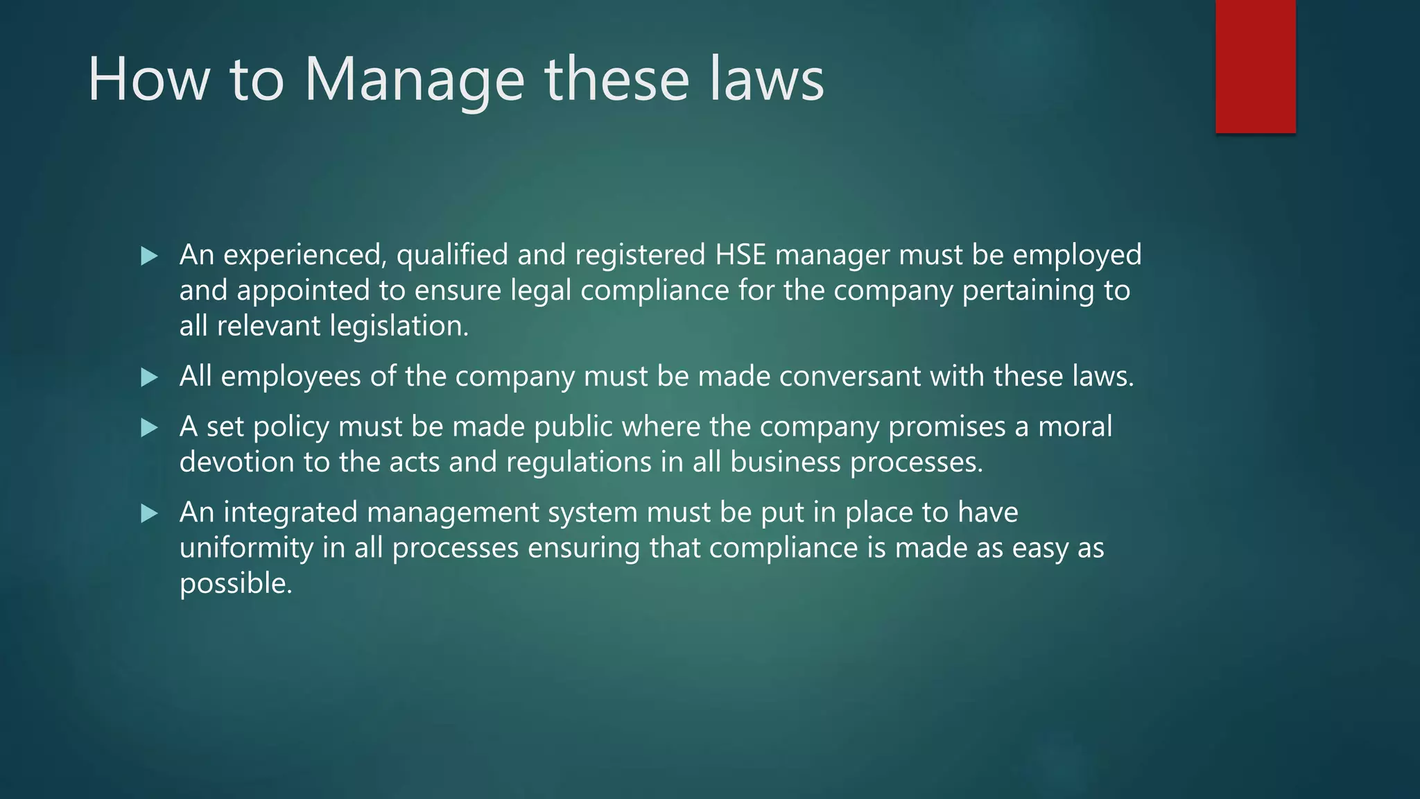 Compliance with ohs acts and construction regulations | PPTX