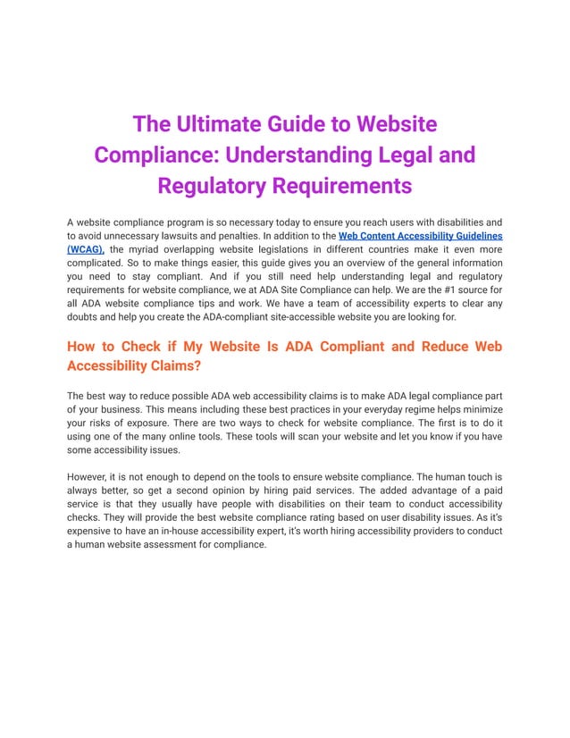Compliance With WCAG Guidelines | PDF
