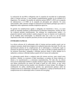Complicaciones neurológicas de la radioterapia | DOCX