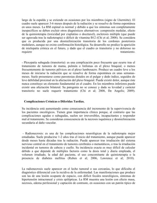 Complicaciones neurológicas de la radioterapia | DOCX