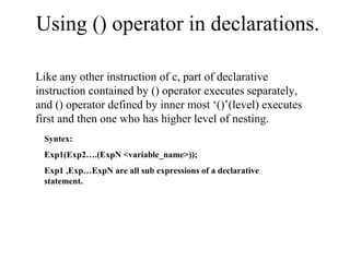 Complicated declarations in c | PPT