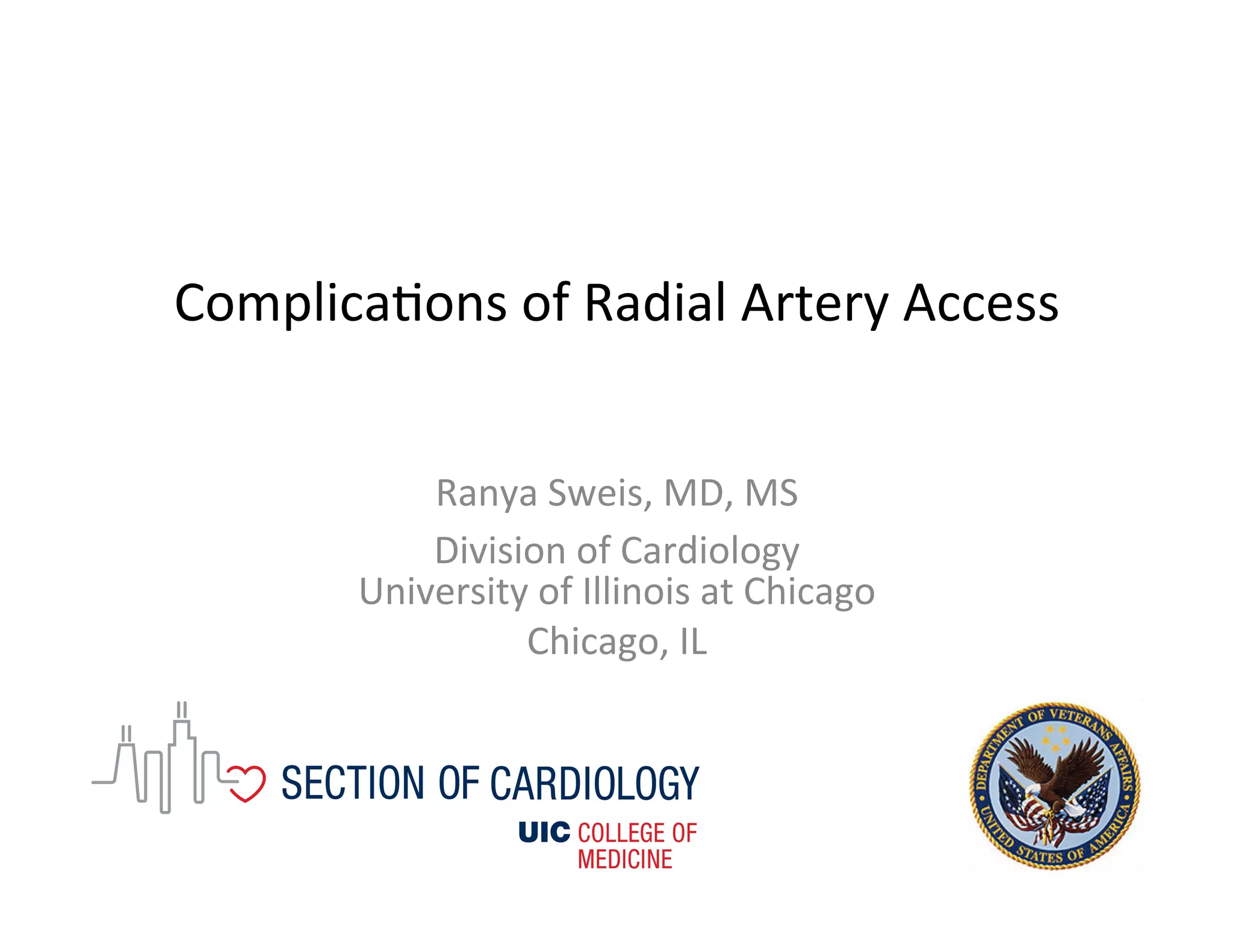 Sweis R 2016 Complications of radial access | PDF