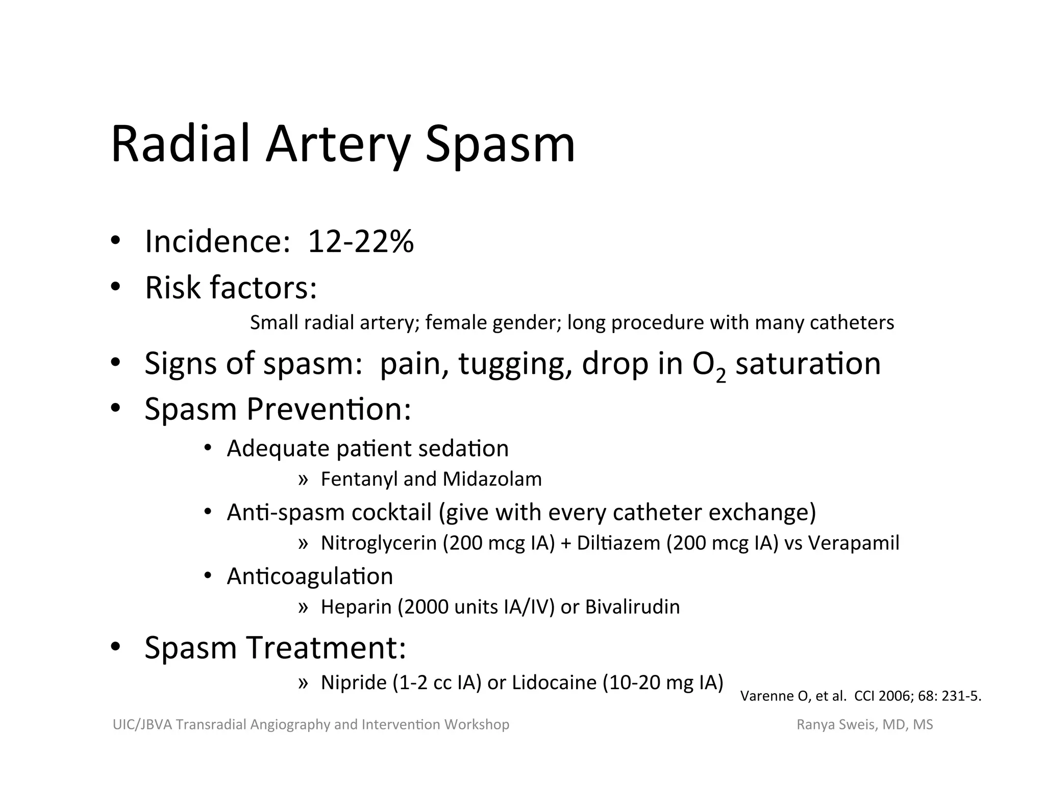 Sweis R 2016 Complications of radial access | PDF