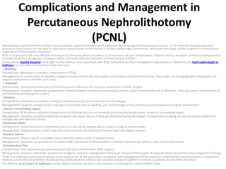 Complications and Management in Percutaneous Nephrolithotomy (PCNL).pptx