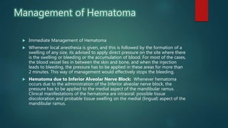 Complications and management of local anesthesia | PPTX