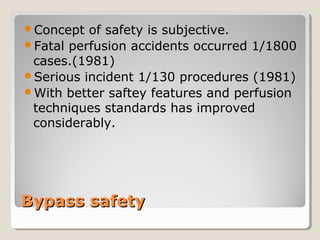 Complications and safety during cpb | PPT