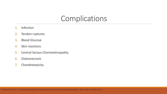Complications Associated with Steroid Injections | PPTX | Bone and ...