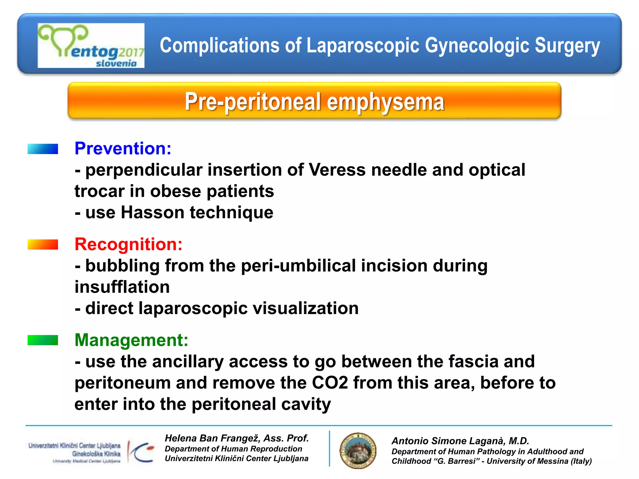 Complications of Laparoscopic Gynecologic Surgery | PPTX