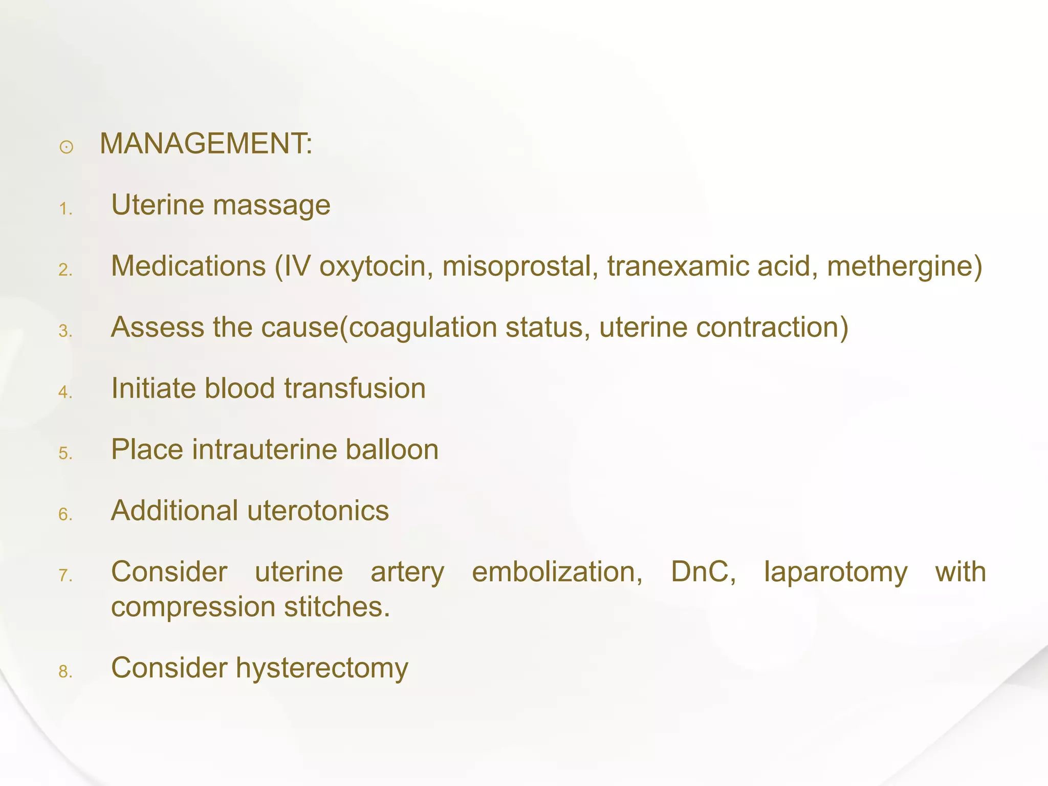 Complications of 3rd stage of labour | PPTX