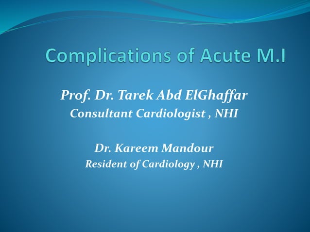 Complications of acute mi | PPTX