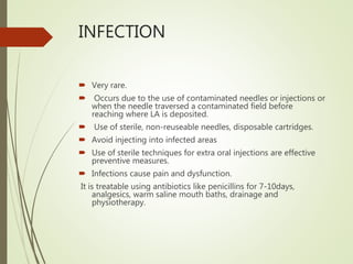 Complications of administering local anaesthesia and their management ...