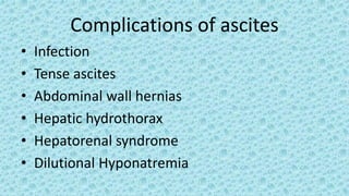 Complications of ascites | PDF