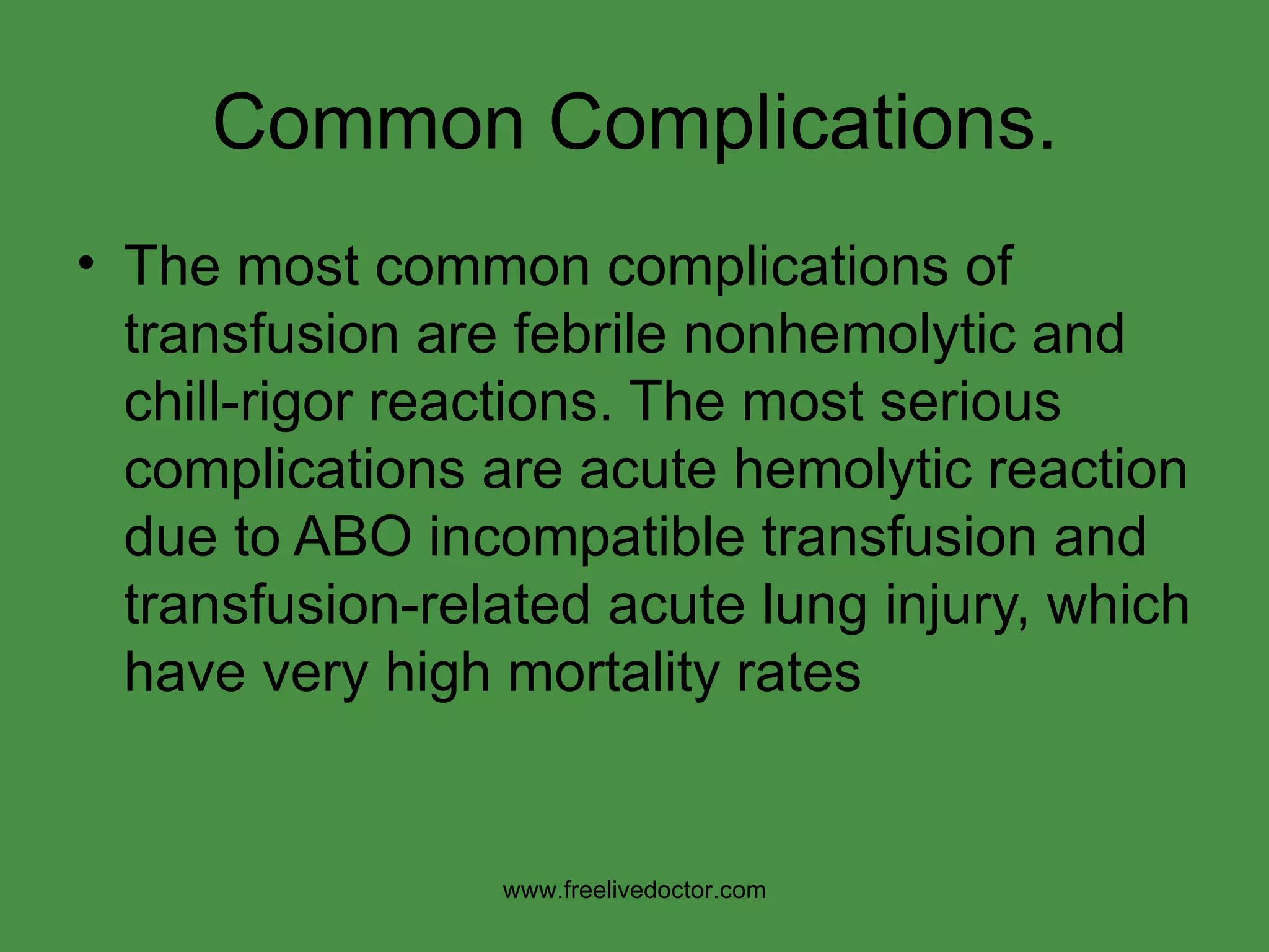 Complications of blood transfusion | PPT