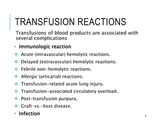 Complications of blood transfusion | PPT