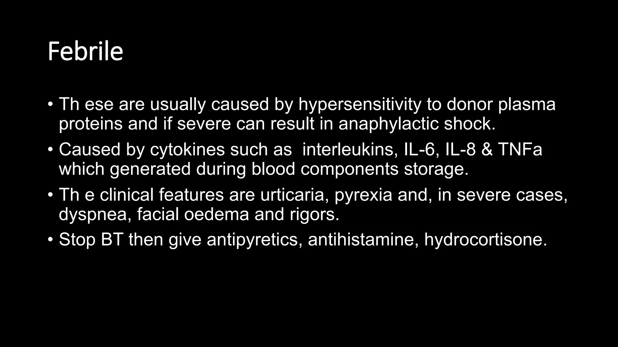 Complications of blood transfusion & management | PPTX
