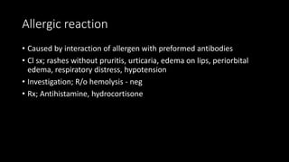 Complications of blood transfusion & management | PPTX