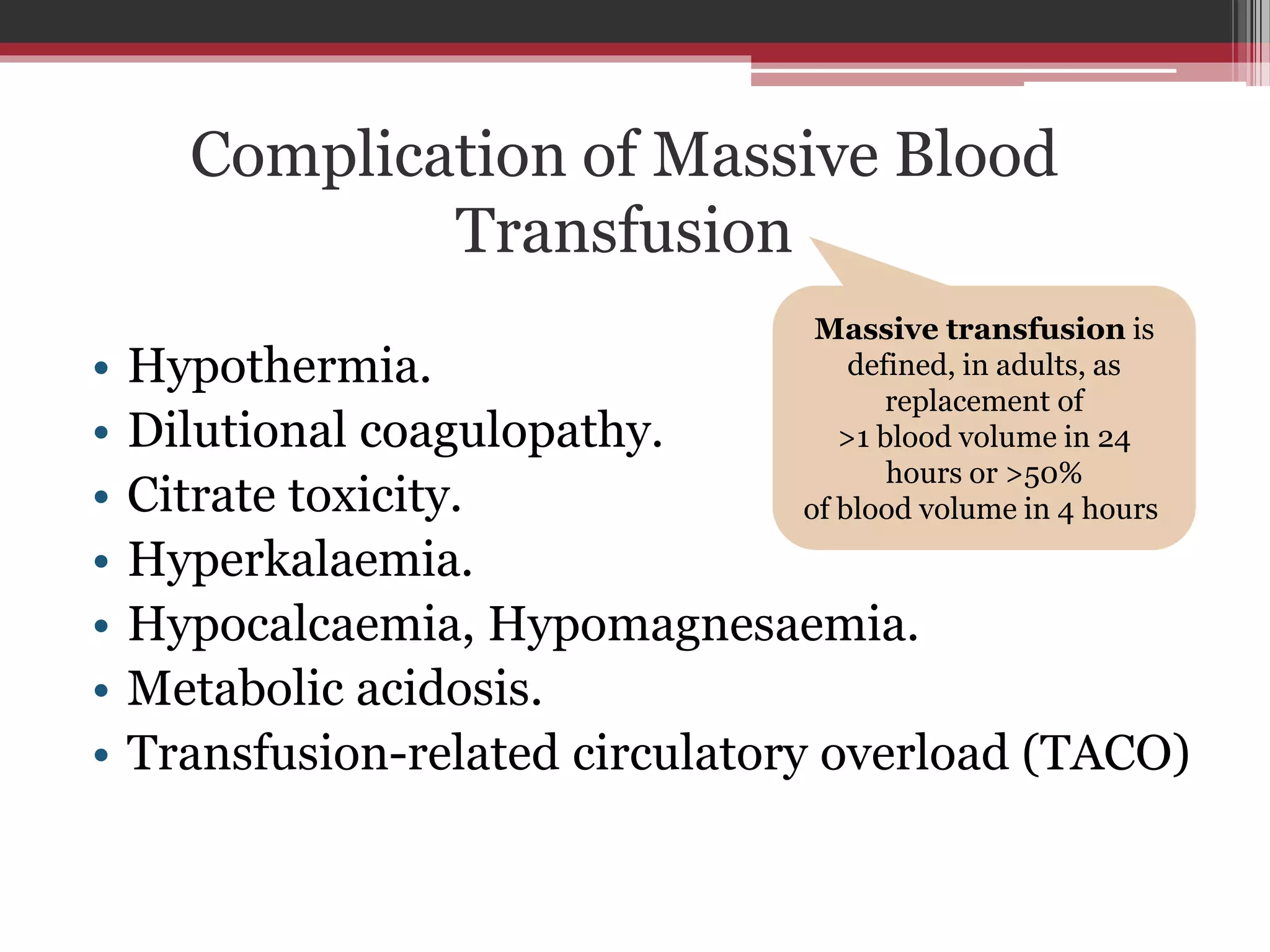 Complications of Blood Trasfusion | PPTX