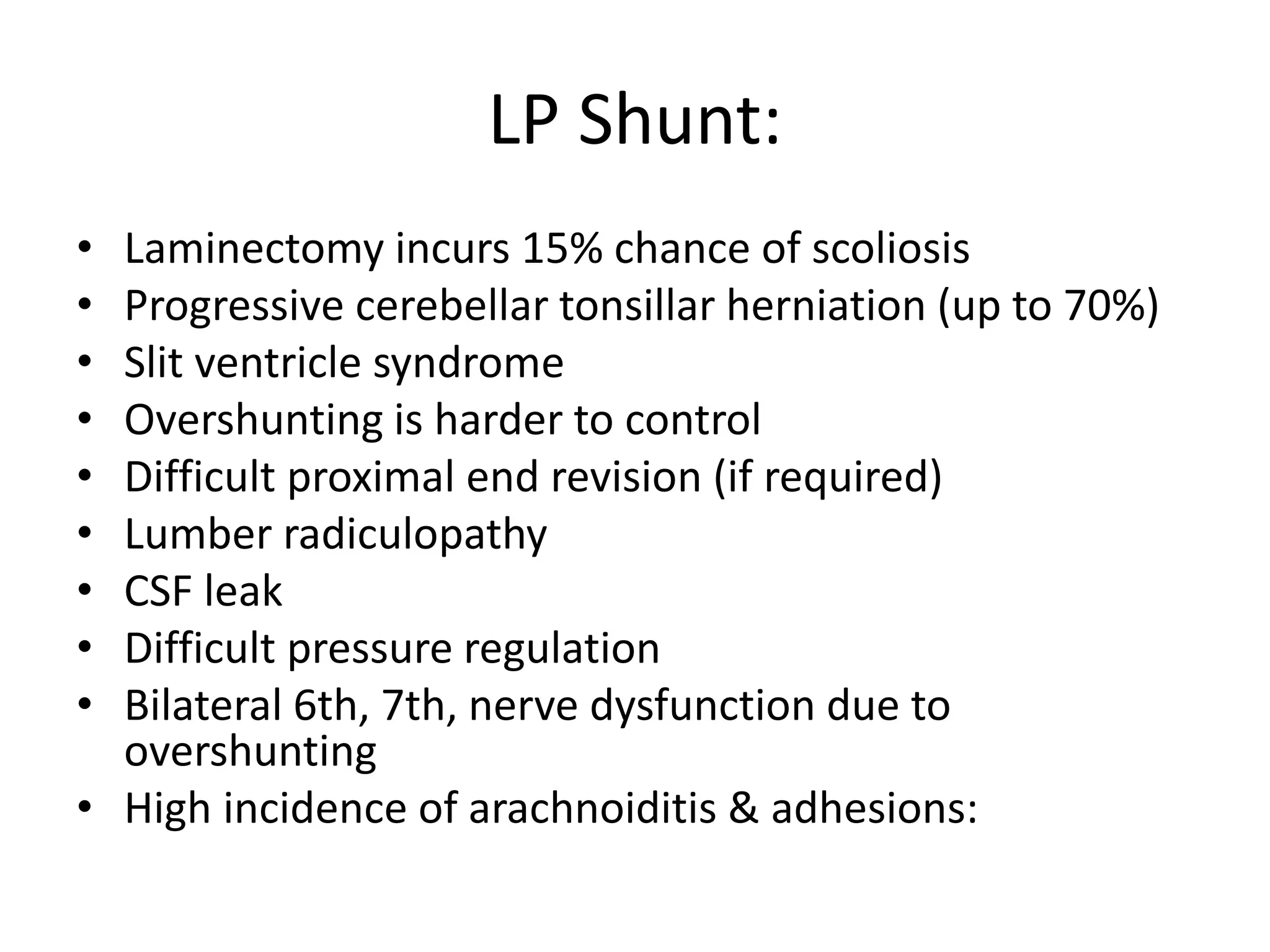 Complications of csf diversion procedures with their management | PPTX
