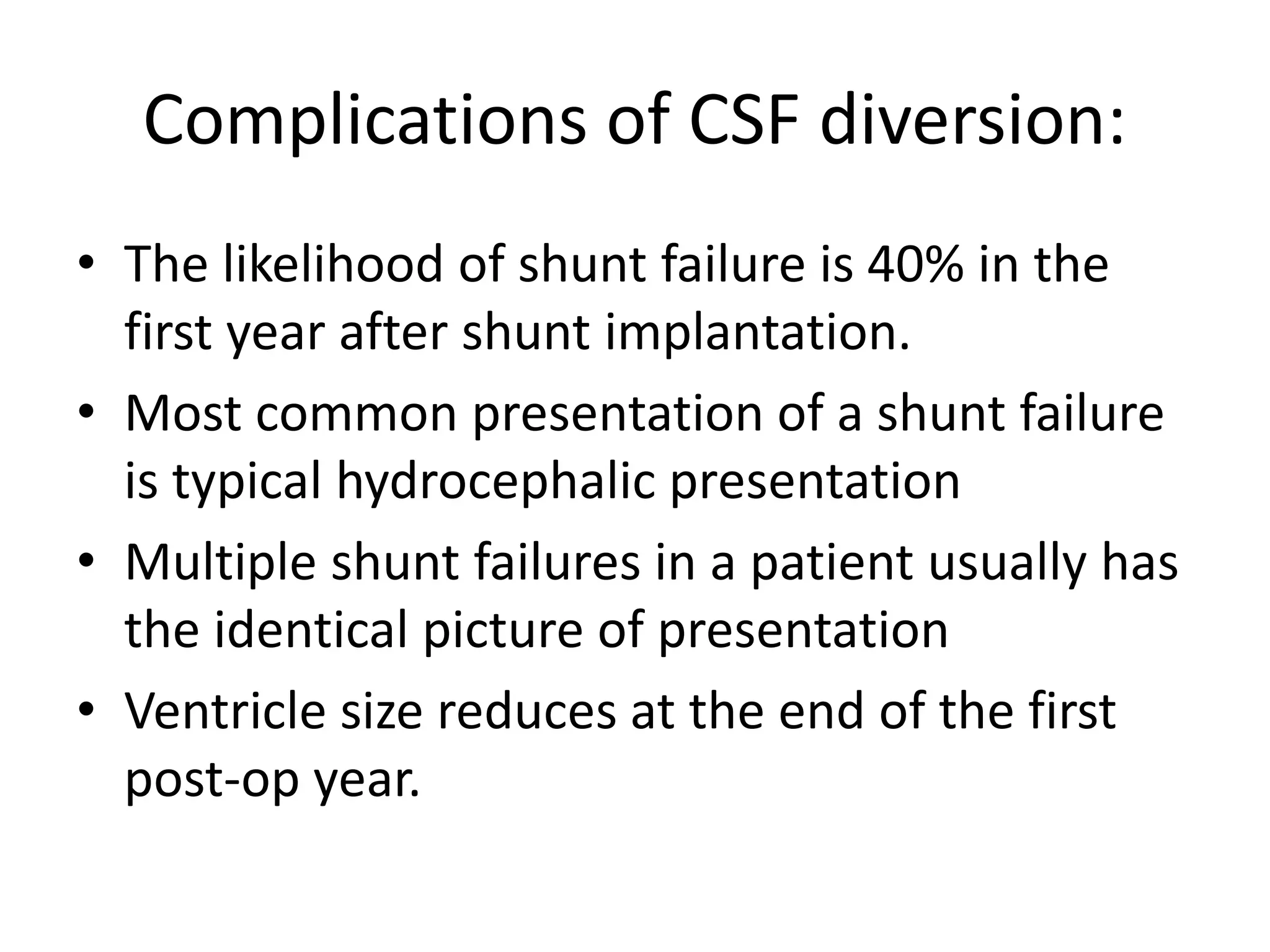 Complications of csf diversion procedures with their management | PPTX