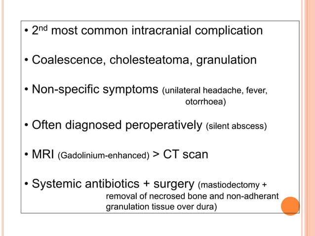 Complications of csom | PPTX | Ear, Nose and Throat Conditions ...