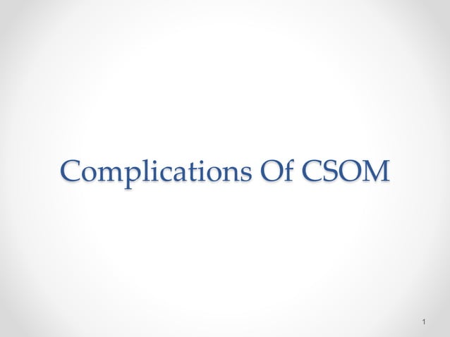 Complications of csom | PPT