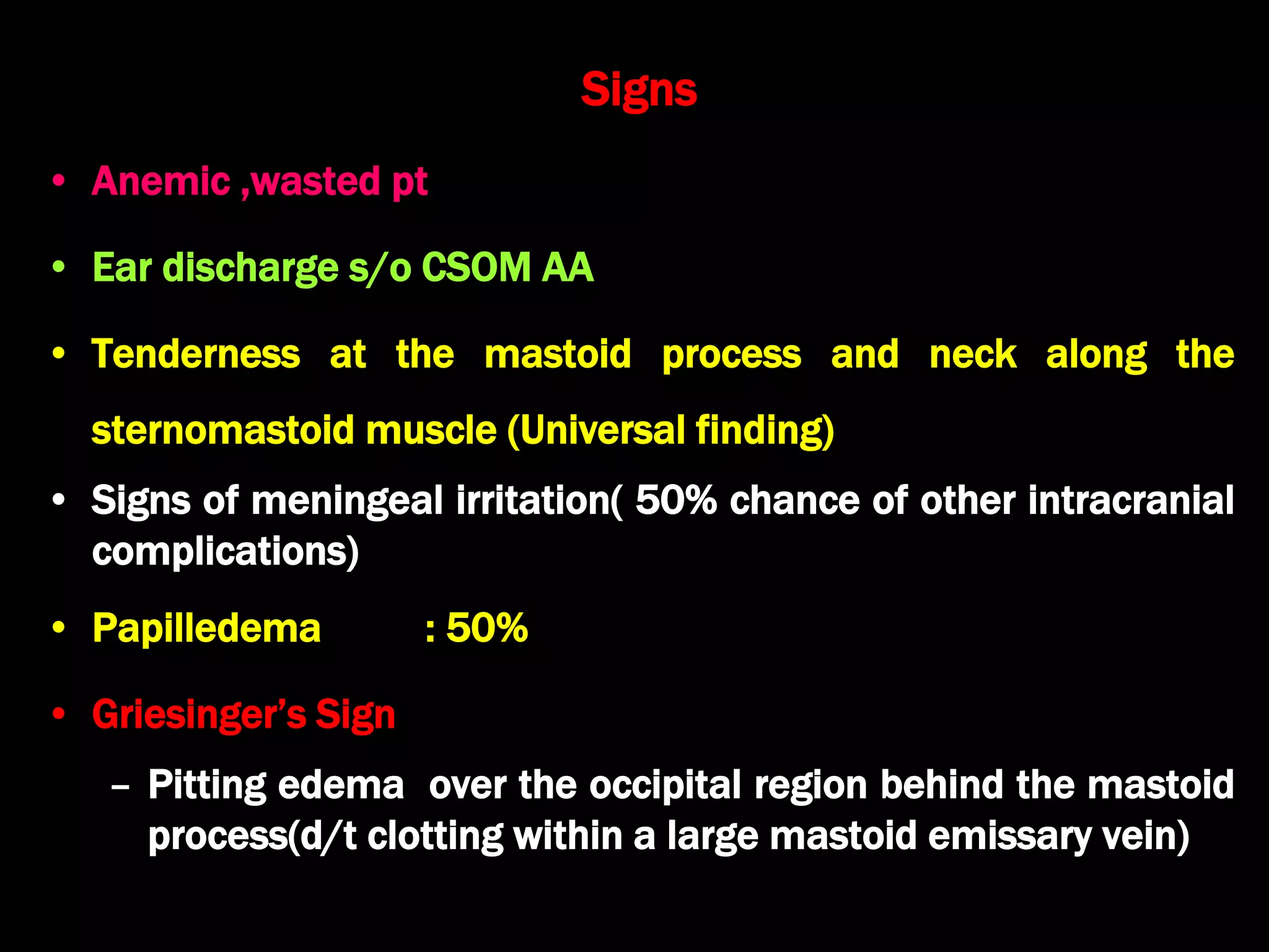 Complications of csom | PPT | Ear, Nose and Throat Conditions ...
