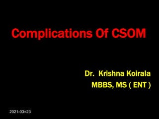 Complications of csom | PPT