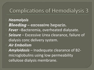 Renal Dialysis Complications | PPT