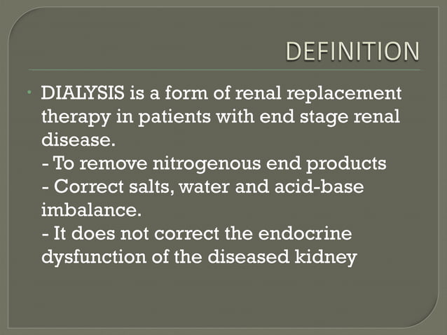 Renal Dialysis Complications | PPT