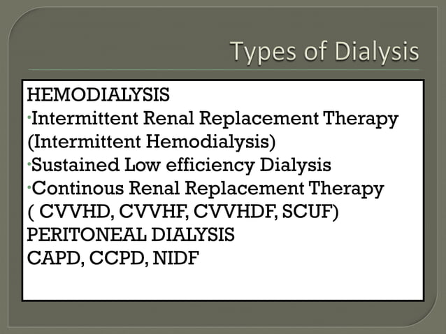Renal Dialysis Complications | PPT