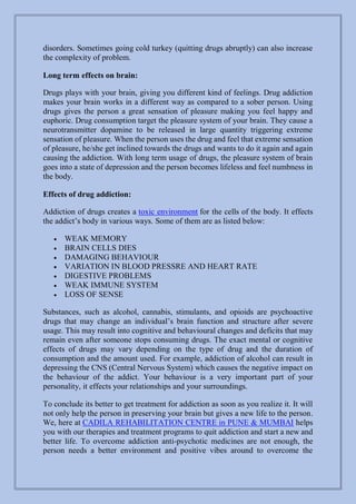 Drugs Addiction On Brain And How It Affects The Brain! | PDF