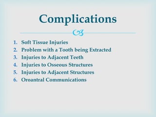 Complications of Extraction | PPTX