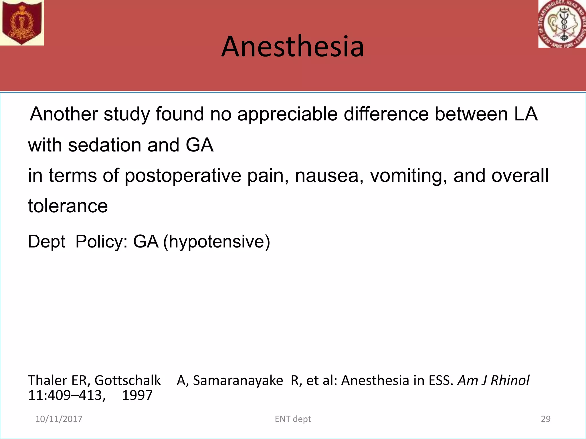 Complications of fess | PPTX