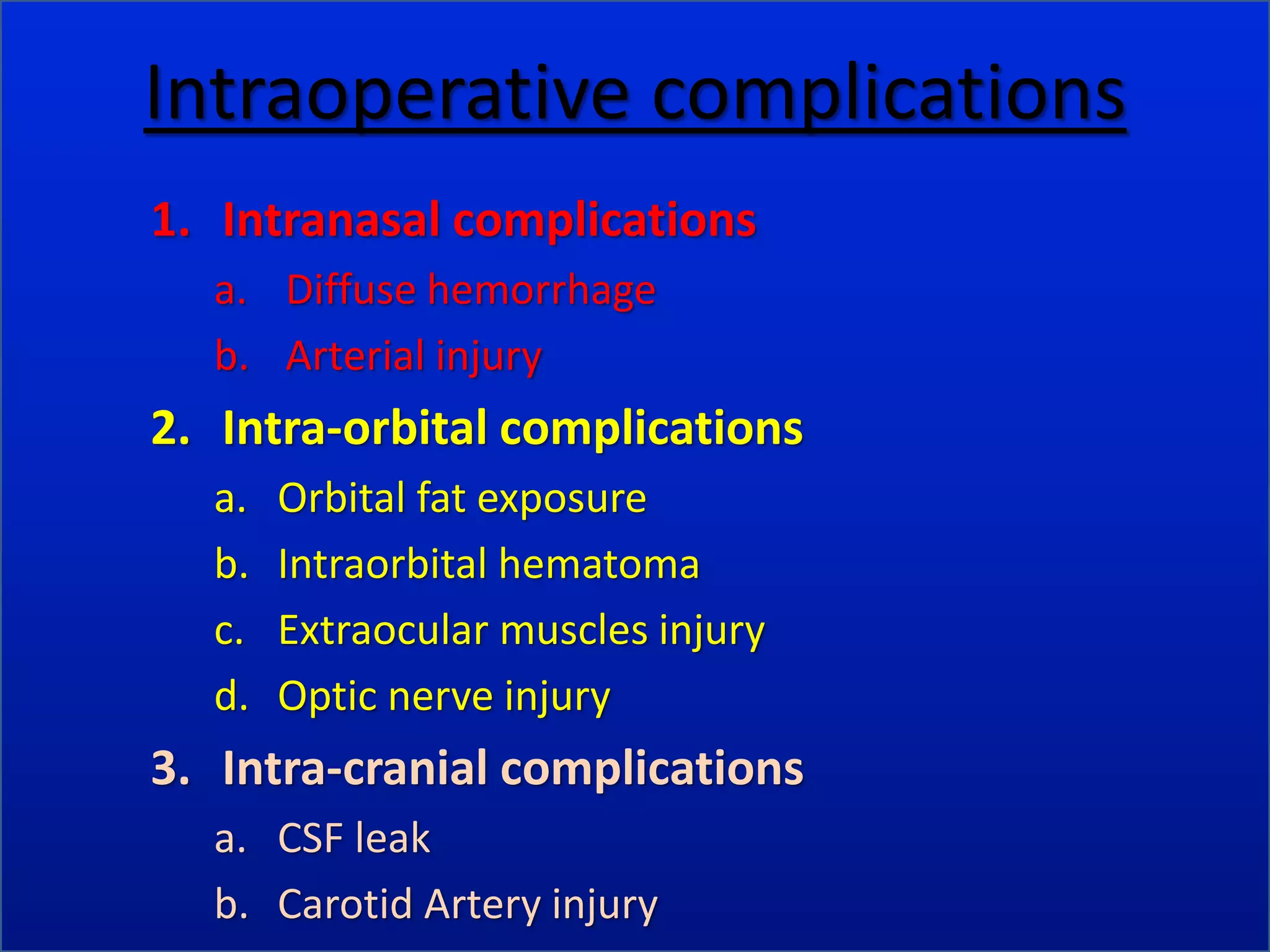 Complications of Endoscopic Sinus Surgery (ESS) | PPTX