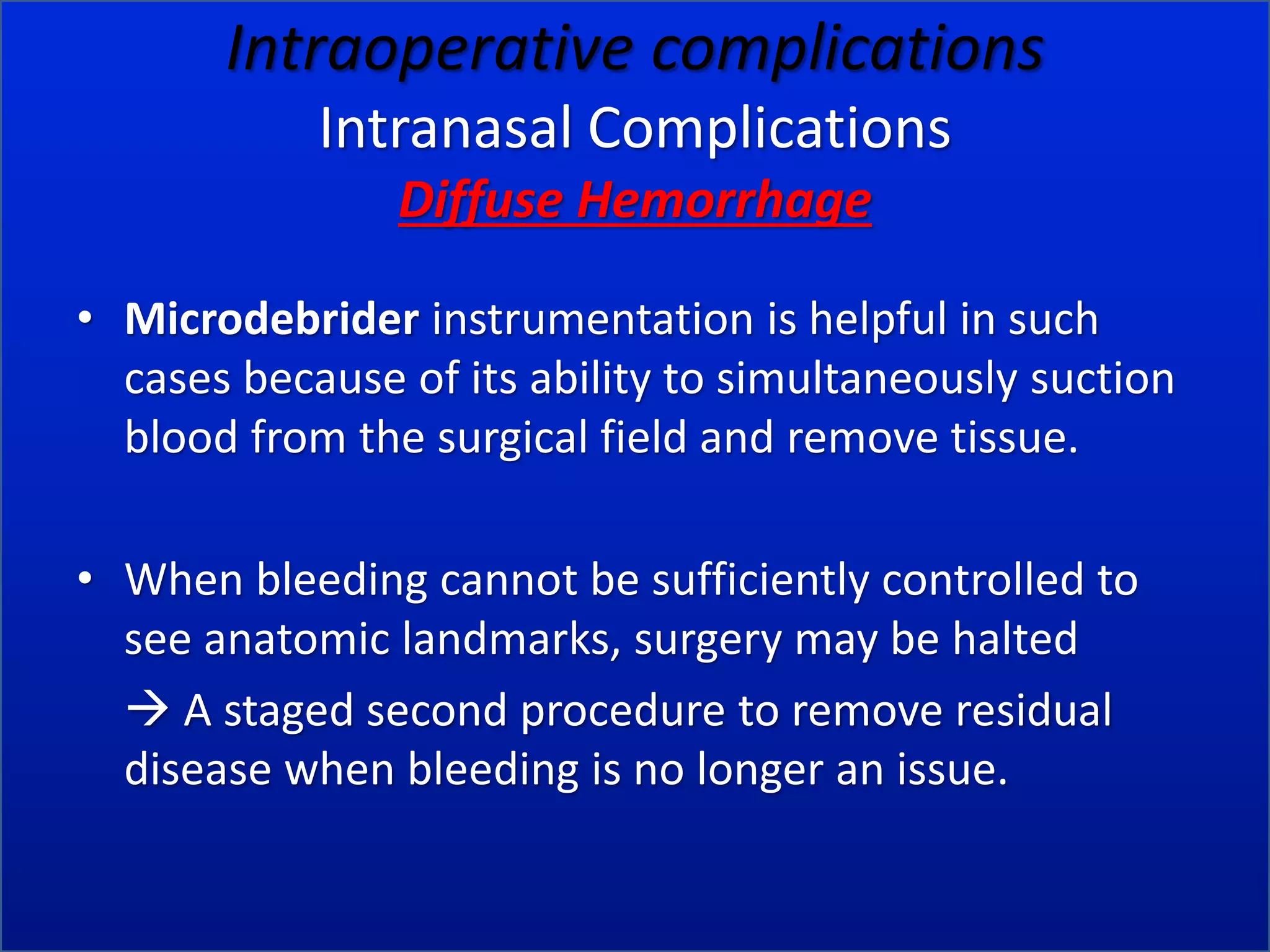 Complications of Endoscopic Sinus Surgery (ESS) | PPTX