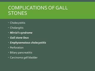 Complications of gall stones with all treatments.pptx